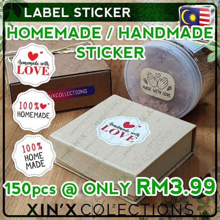 Homemade Handmade Label Stickers Craft Sticker Box Packaging Product ...