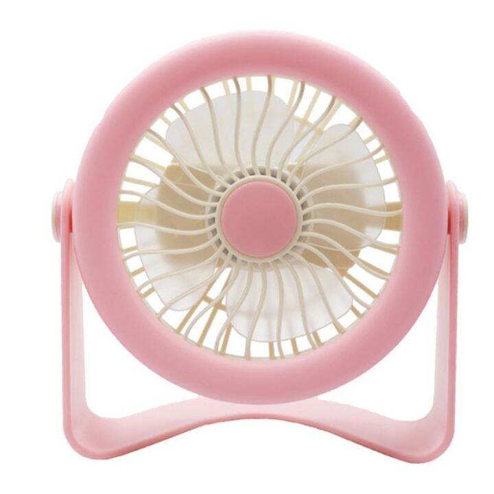 Simple Table Tiny Round Fan Quiet Operation with Light Adjustable Tilt ...