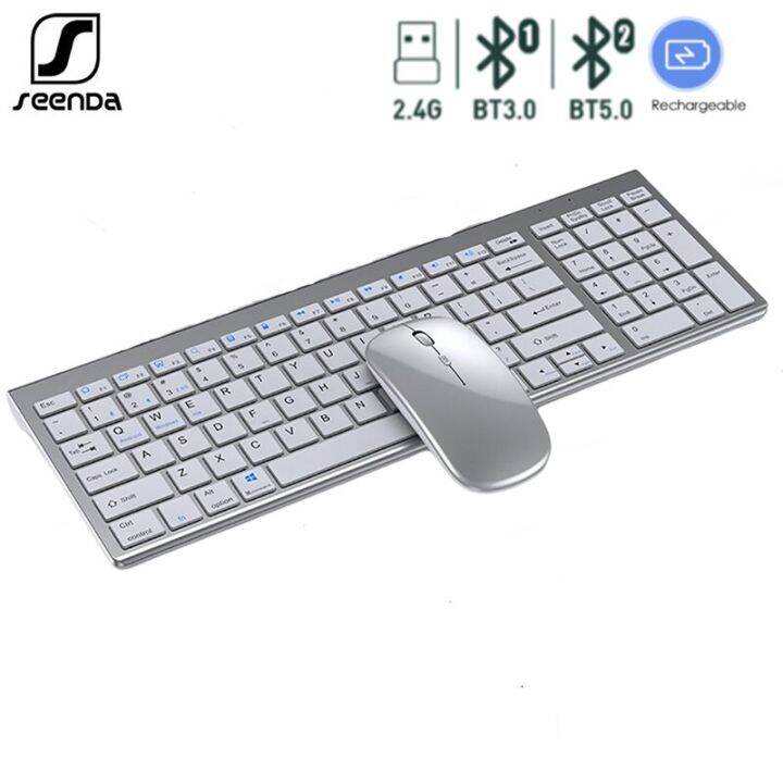 SeenDa Wireless Bluetooth Keyboard Three-mode Full-size Wireless ...