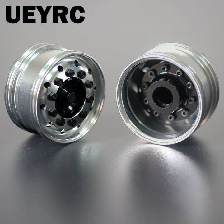 2pcs 1:14th Scale Metal Front Hub 25mm Wheels Rim for Tamiya RC Truck ...
