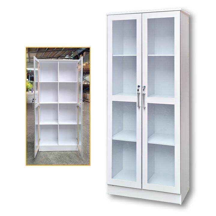 ROAM 6ft Display Cabinet 2 Glass Door with Keylock Almari Buku Kabinet ...