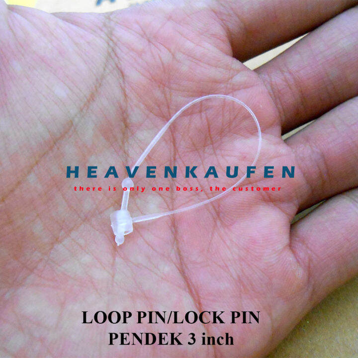 Tali Hangtag Label Merek / String Pin / Loop Pin / Lock Pin 3 inch Warna Putih Harga Per Pack ...