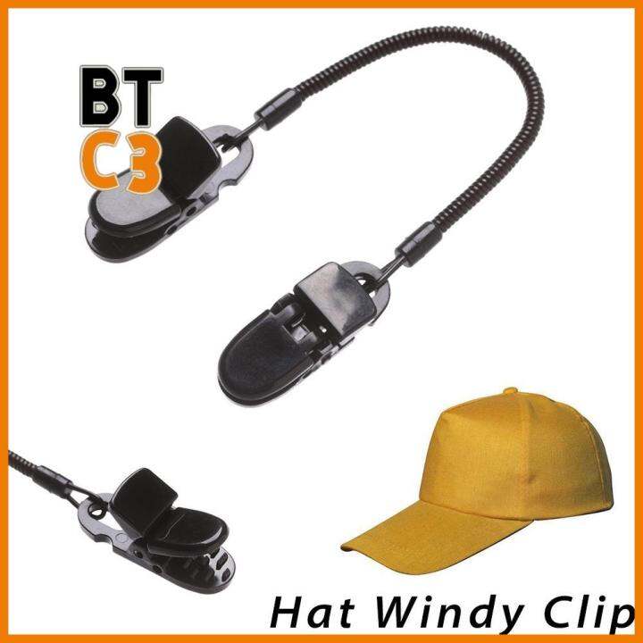 BTC3 ทนทาน สีดำ สายไนลอน ร้อน รีเทนเนอร์แว่น คลิปพลาสติกกันลม หมวก Windy Clip ที่ใส่หมวกตกปลา ...