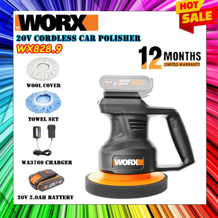 WORX WX858.9 PowerShare 20V Cordless Electric Polisher 3800rpm 178mm ...