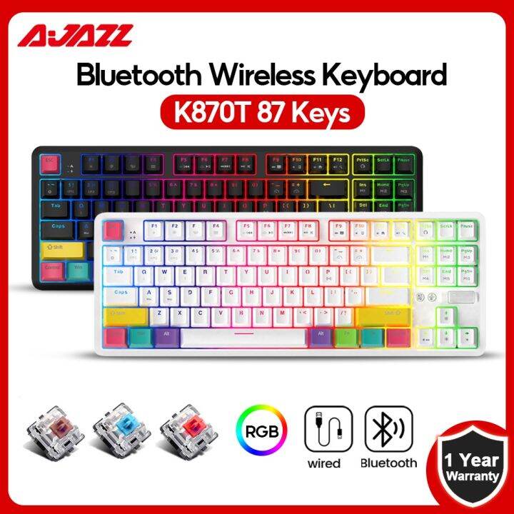 RG.BEAST Ajazz K870T Bluetooth Mechanical Keyboard RGB Backlight 87-key ...