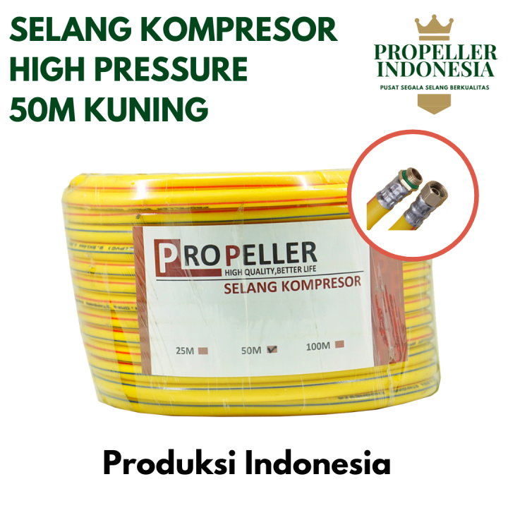 Paket Selang Kompresor Kuning 50M Selang Kompresor Air Selang Kompresor ...