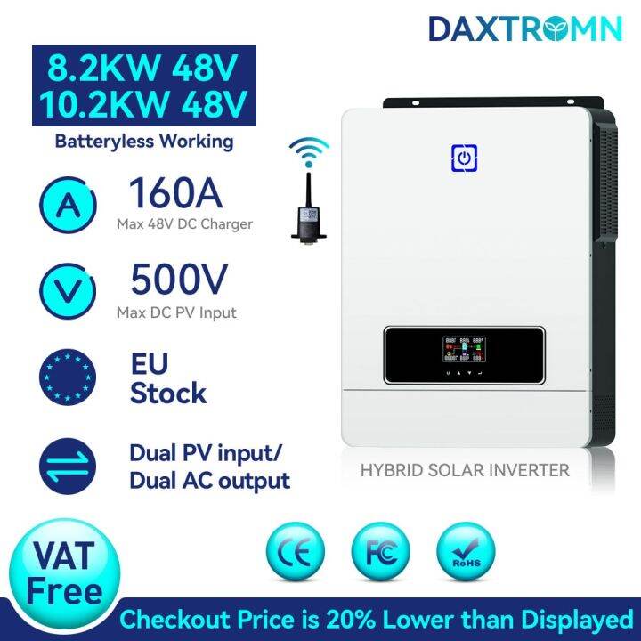 Daxtromn 10.2KW/8.2KW 48V PV Max 500VDC 160A MPPT Solar Charge Controller Grid Tie & Off Grid ...