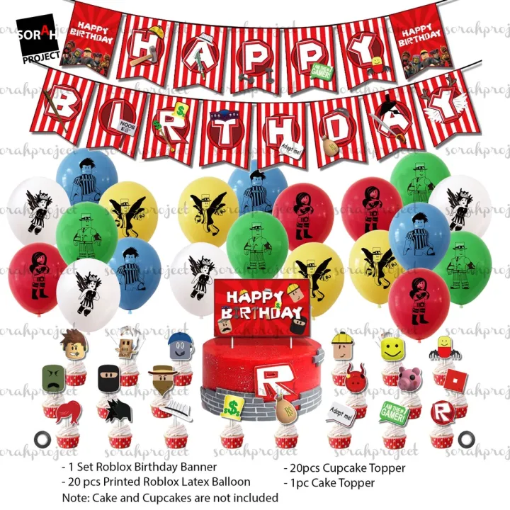 Roblox Game Cartoon Birthday Party Decoration Balloon Theme Set Package ...