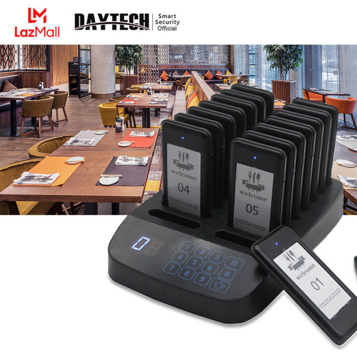 DAYTECH ร้านอาหารเพจเจอร์ออดไร้สายโทร16ตัวรับสัญญาณที่รองแก้วสำหรับกาแฟอาหารโบสถ์พยาบาลคิวระบบ ...