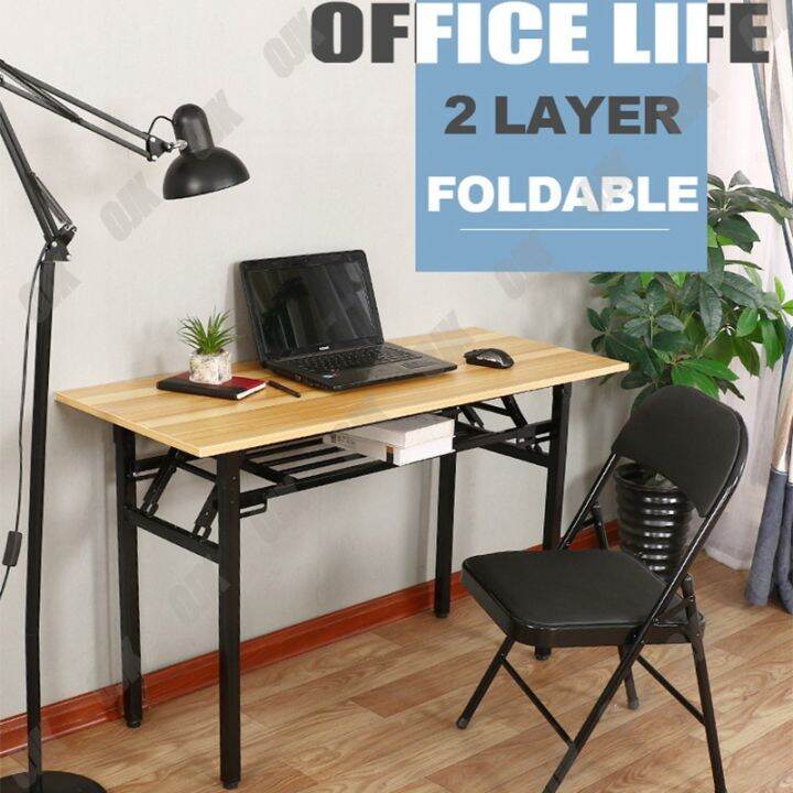 2 Layer Foldable Table 80CM (80 cm X 40 cm x 75 cm)/Home Office Desk Computer Furniture | Lazada PH