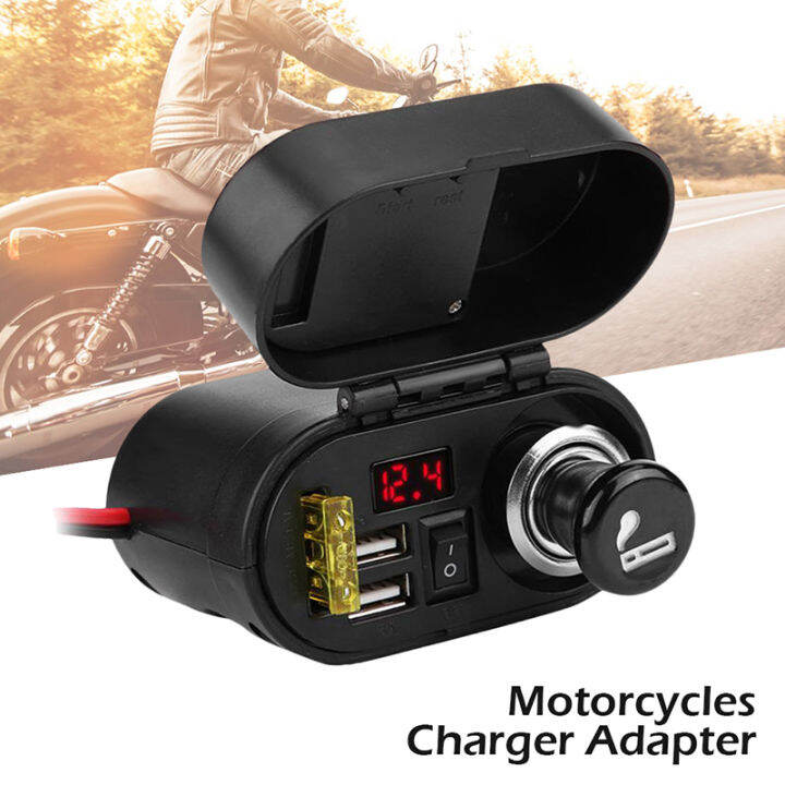 12V-24V Waterproof Motorcycle USB Charger Power Adapter Dual USB Port ...