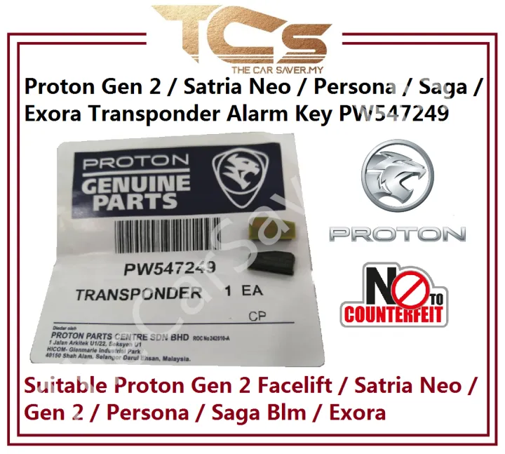 Proton Gen 2 / Satria Neo / Persona / Saga / Exora Transponder Alarm ...