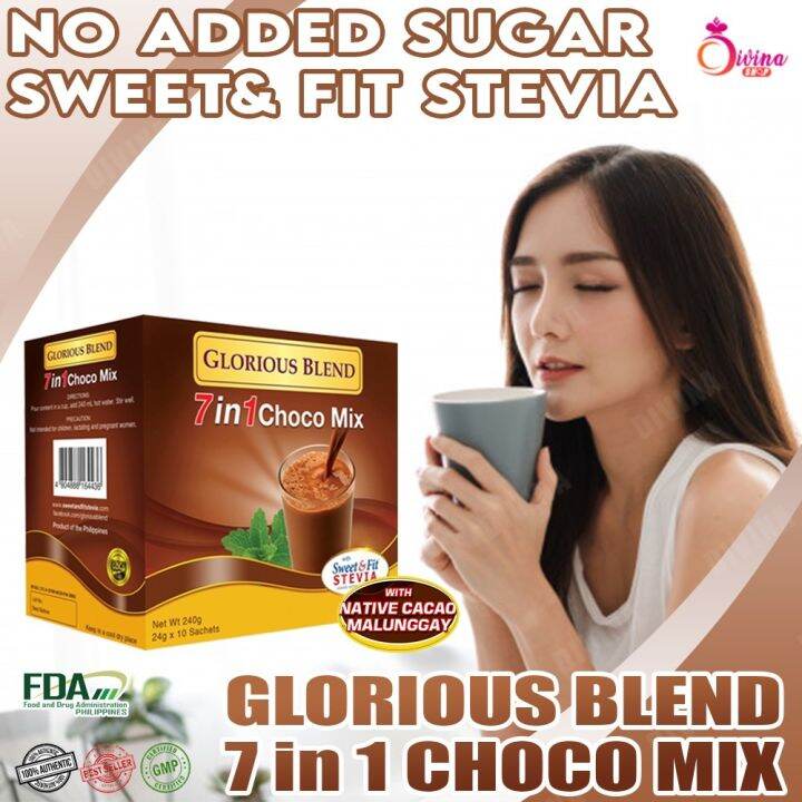 Hot h20afl7 Glorious Blend 7 in 1 Choco Mix with Stevia extract power (10 sachets) Non Acidic ...