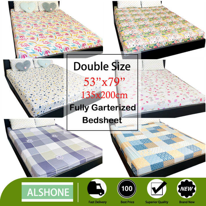 Double Size Full Garterized Bedsheet High Quality Fitted Sheet Mattress ...
