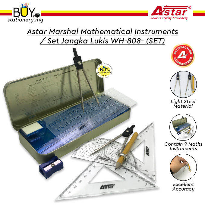 Astar Marshal Geometry Set Mathematical Instruments WH-808 -(SET ...