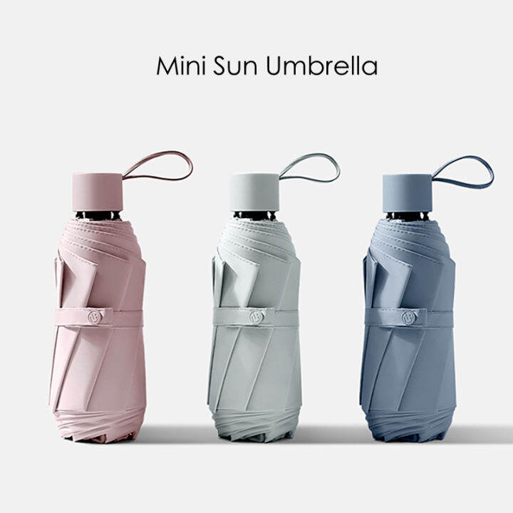 Ladies Small Sun Umbrella Compact Mini Umbrella Windproof 6 Rib Parasol ...