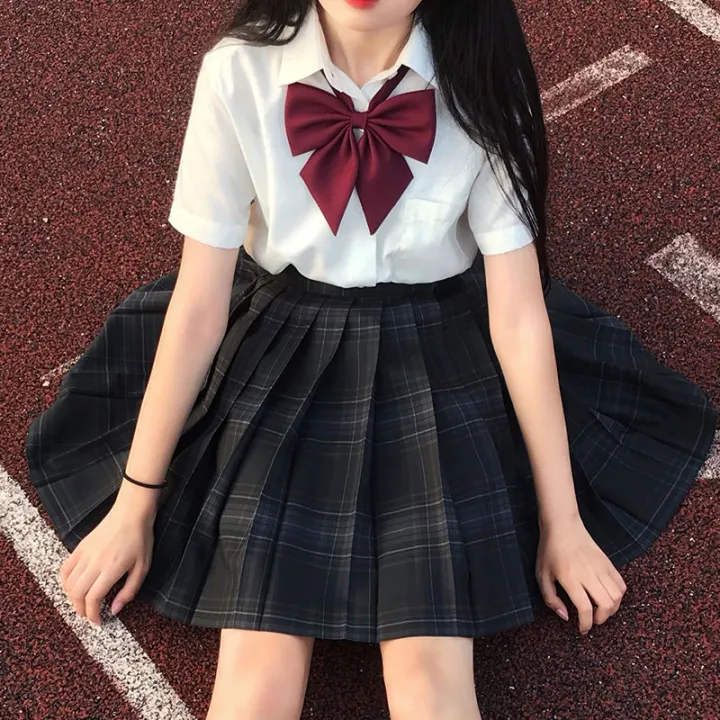 /คาร์บอนสีเทา Jk/uniform ชุดกระโปรงสไตล์โรงเรียนของแท้ชุดนักเรียน ...