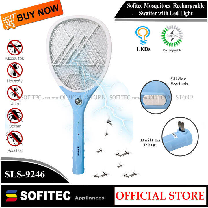 Sofitec Mosquitoes Swatter Rechargeable Swatter with Led Light Insect ...