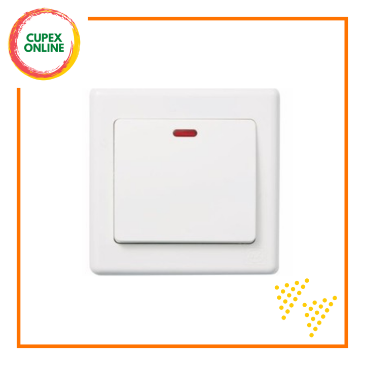 MK Ecore SR 1 Gang 20AX Wide Rocker DP Switch with NEON E4787NWHI | Lazada