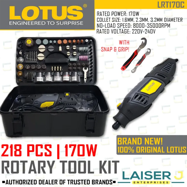 Lotus Rotary Tool and Mini Grinder with 211 Accessories LRT170C with ...