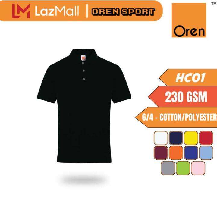 OREN SPORT HC01 230GSM Honeycomb Polo T-shirt Unisex Poly-Cotton Plain ...