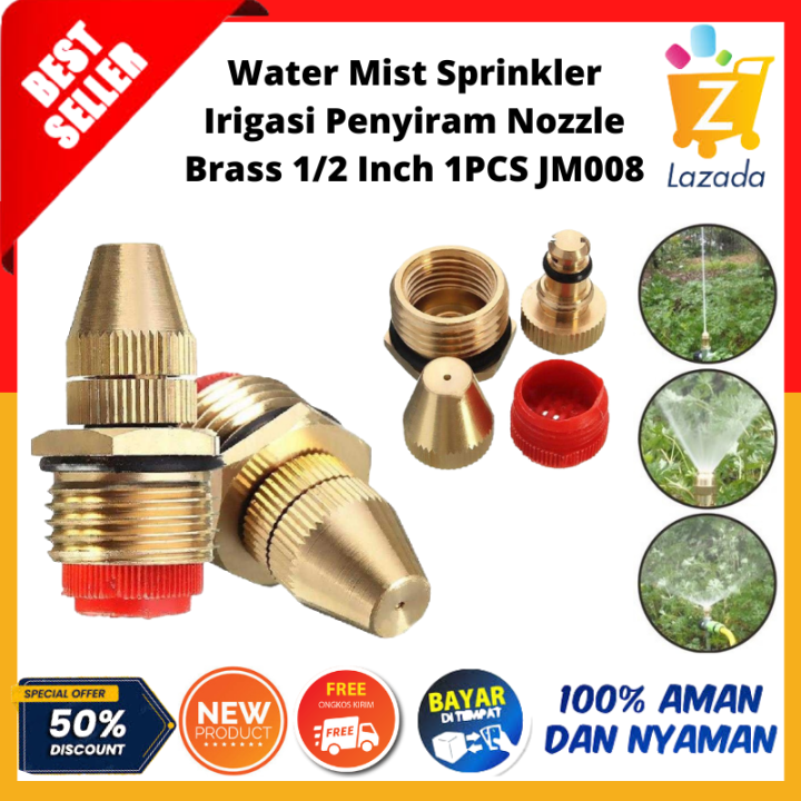 Water Mist Sprinkler Irigasi Penyiram Nozzle Brass 1/2 Inch 1PCS JM008 ...