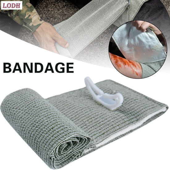 Stretch compression bandage combat military style battle wound dressing