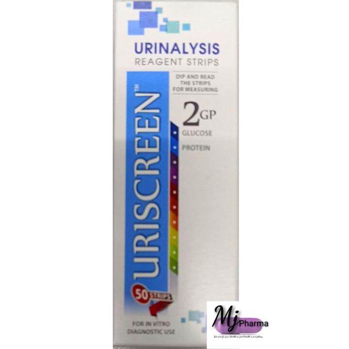URISCREEN Urinalysis Reagent Strips 2GP Glucose Protein 50 Strips. | Lazada