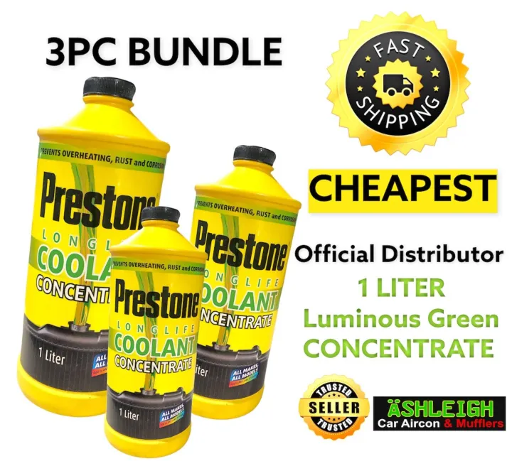 3pcs Prestone Coolant 1Liter Concentrate Radiator cooling system long ...