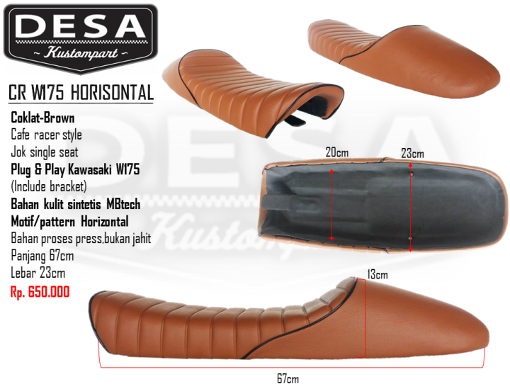 Jok Cafe Racer W175 Horisontal Coklat | Lazada Indonesia