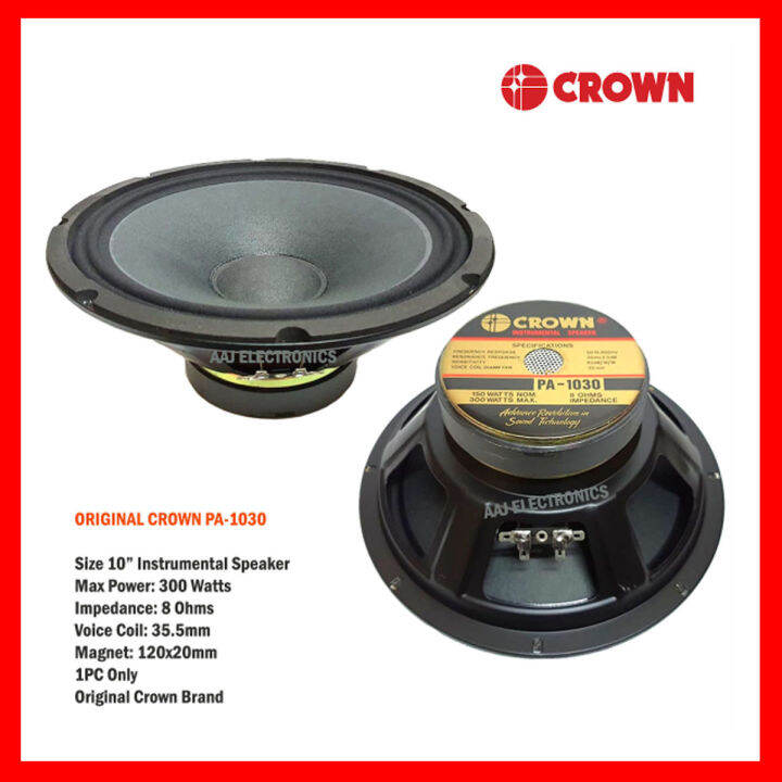 ORIGINAL CROWN PA-1030 INSTUMENTAL SPEAKER 300 Watts - 1PC Only (Tested ...