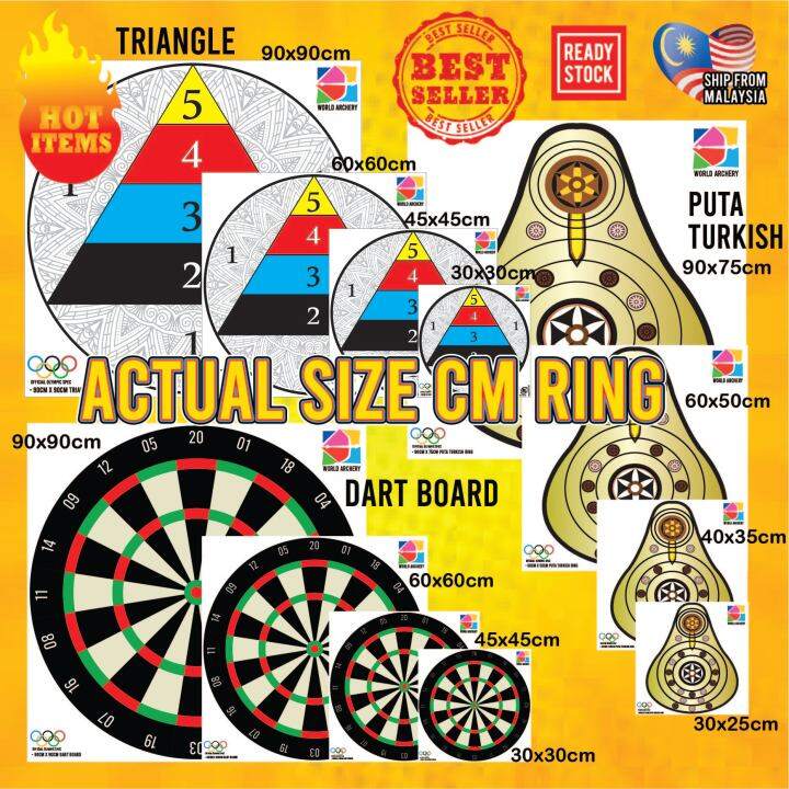 ARCHERY TARGET FACE - PUTA TURKISH | DART BOARD | TRADISIONAL TRIANGLE ...