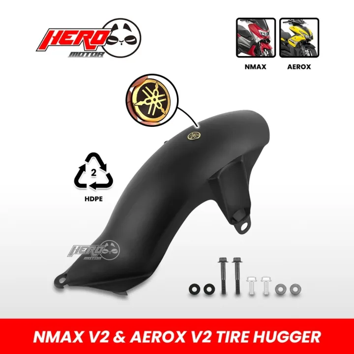 Nmax Aerox V1 V2 Tire Hugger Rear Fender with Bolts Color Matte Blcak ...