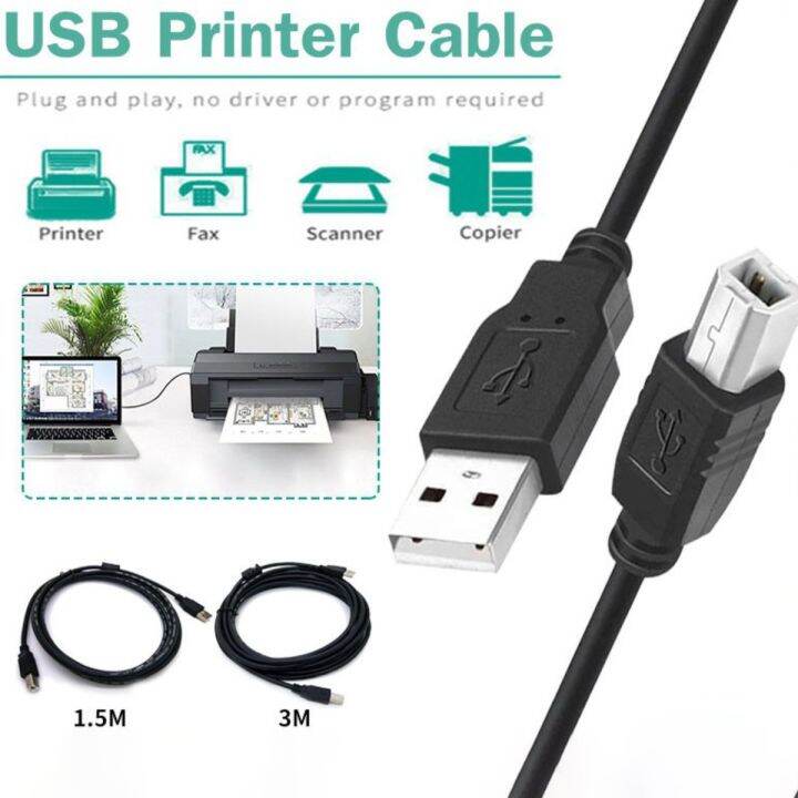USB 2.0 Printer Cable Type A Male to B Male Printer Scanner Cord High ...