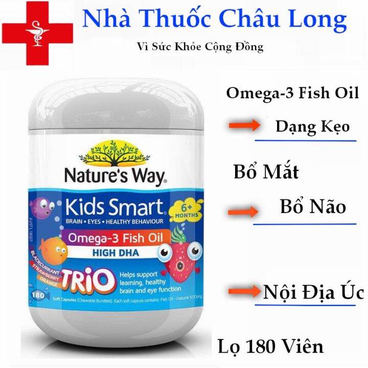 Viên Uống Dầu Cá Nature's Way Omega-3 Fish Oil Trio Giúp Bổ Sung DHA ...