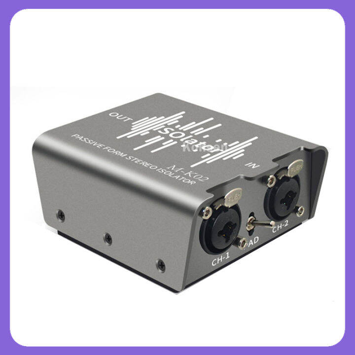 2 Channel Passive Stereo Isolator 2 in 2 out Hum Eliminator Box 6.35mm ...