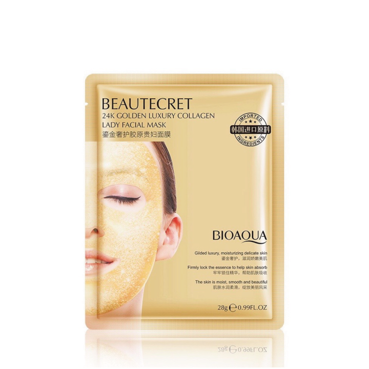 BIOAQUA 24K GOLDEN LUXURY COLLAGEN LADY FACIAL MASK 28G GOLD | Lazada ...