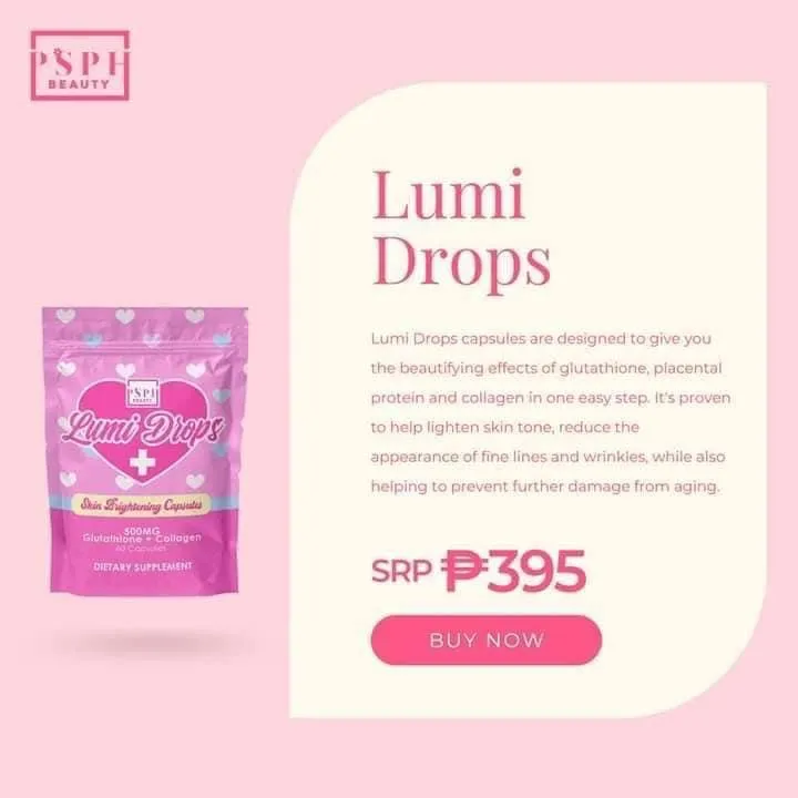 PSPH Beauty Lumi Drops Skin Brightening Capsules 500mg Glutathione plus ...