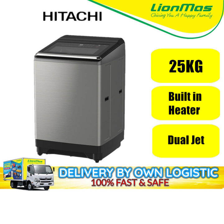 HITACHI 25KG INVERTER WASHING MACHINE SF-250ZFV - Built in Heater Dual ...