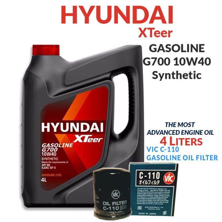 Hyundai XTeer Gasoline G700 Semi Synthetic 10W40 4 Liters with Oil ...