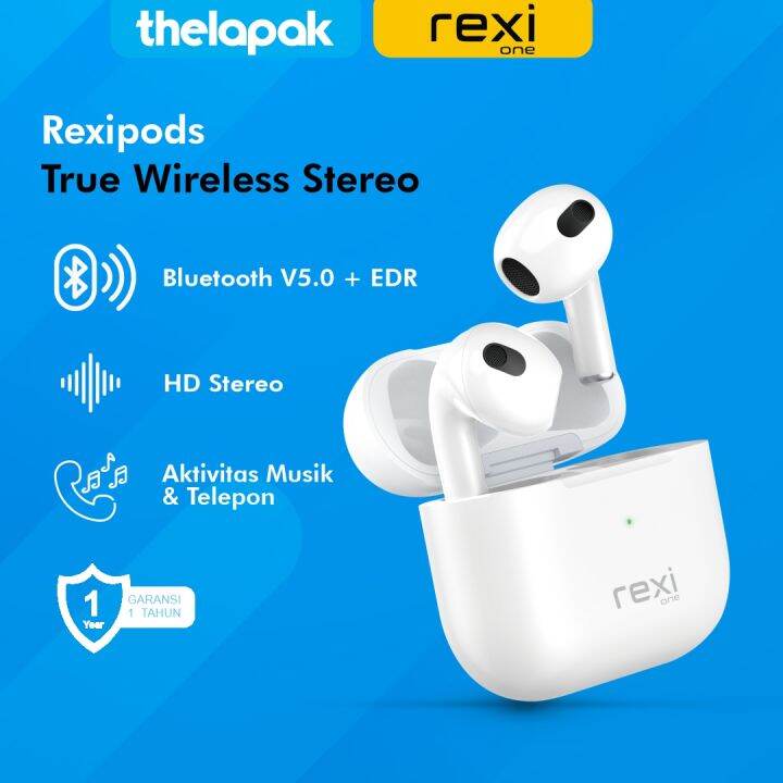 Earphone Bluetooth TWS Rexi WA03 Pro True Wireless Double Deep Bass ...