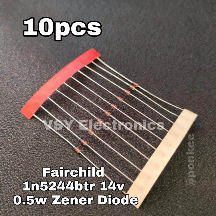 10pcs Fairchild 1n5244btr 14v 0.5w Zener Diode | Lazada PH
