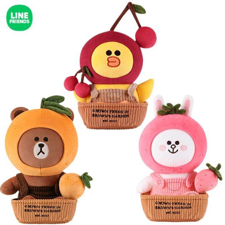 Line Friends Fruit Series Cartoon Brown Cony Sally Kawaii Plush Doll ...