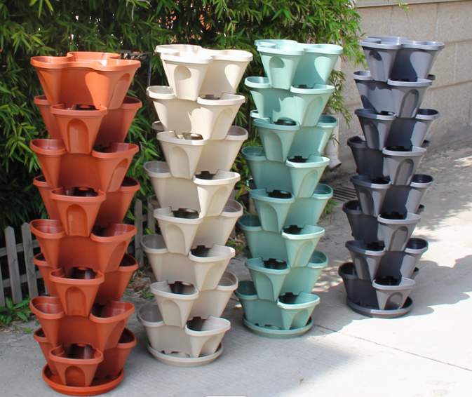 Stackable Plant Pots/Pasu Bertingkat/Triangle plant pot/vertical tower ...