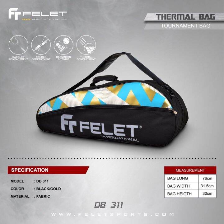 Felet Double Zip Badminton Racket Bag DB311 | Lazada