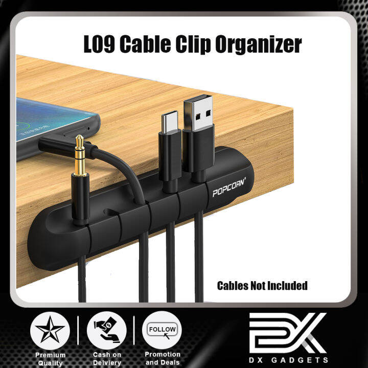 Popcorn L09 Silicone Cable Organizer USB Cable Winder Desktop Cable ...