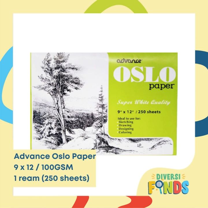 Advance Oslo Paper 9 x 12 100 GSM 1 ream 250 sheets | Lazada PH