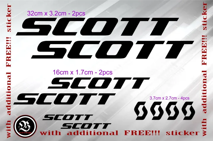 (wellsunny6)SCOTT bike decals/sticker(color: black glossy) - 1set ...