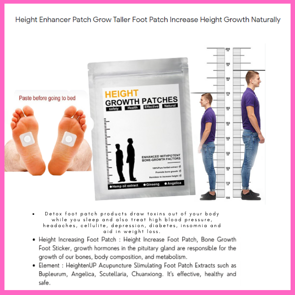Height Enhancer Patch Grow Taller Foot Patch Increase Height Growth ...