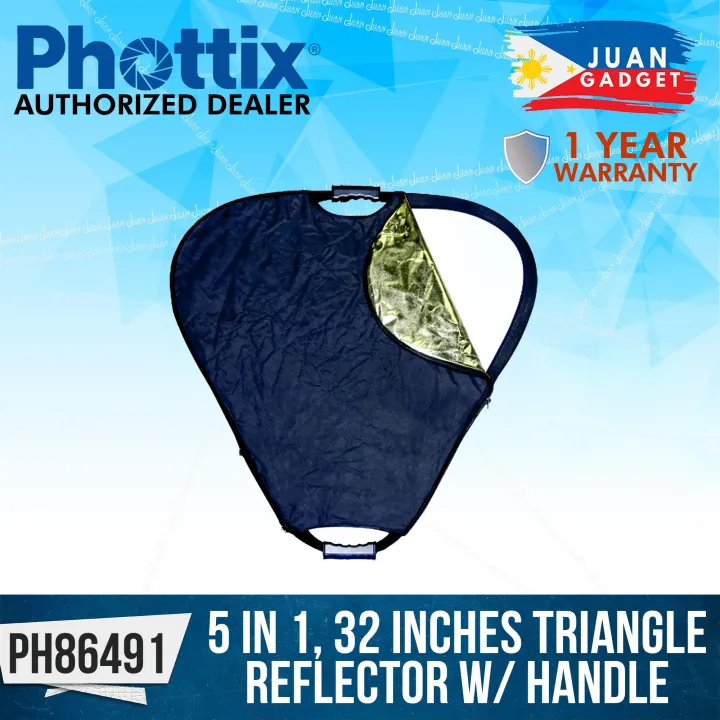Phottix 5 in 1 Premium Triangle Reflector with Handles Holder 120cm or ...